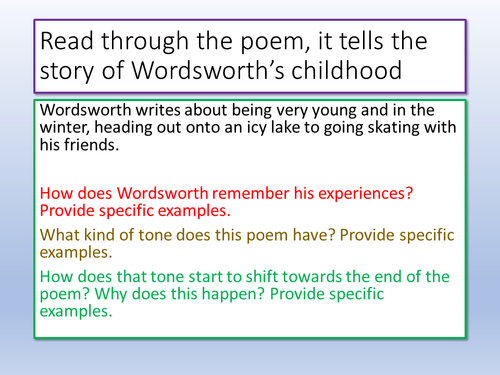 The Prelude William Wordsworth | Teaching Resources