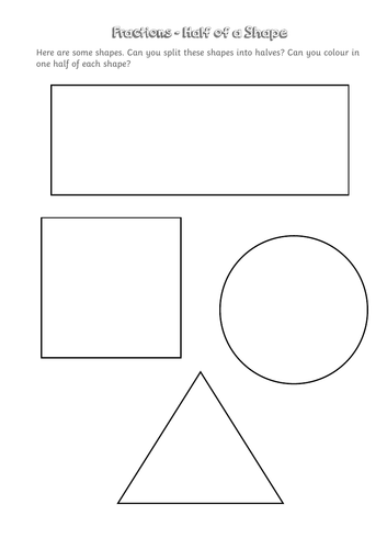 Y1 Fractions - Half of a Shape - Year 1 | Teaching Resources
