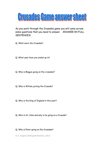 Why did people go on The Crusades in the Middle Ages? INTERACTIVE ...