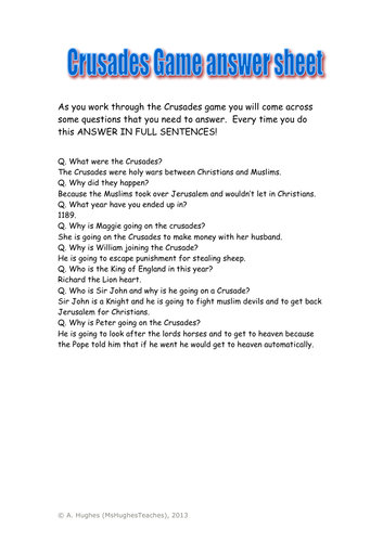 Why did people go on The Crusades in the Middle Ages? INTERACTIVE ...