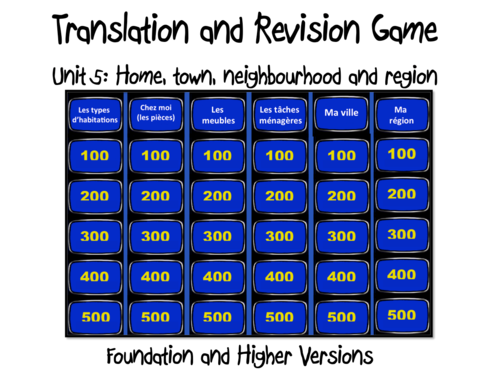 BUNDLE- Translation and Revision Games- Theme 2- GCSE French | Teaching ...