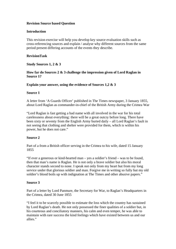 Crimean War & Lord Raglan | Teaching Resources