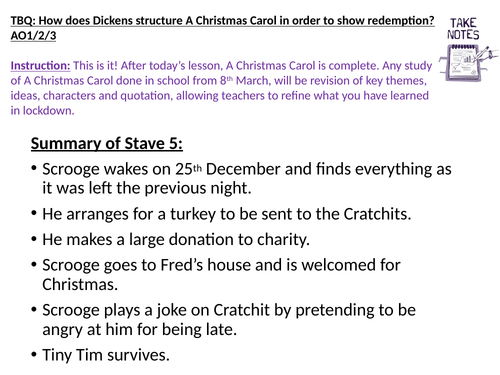 REMOTE LEARNING A Christmas Carol | Teaching Resources