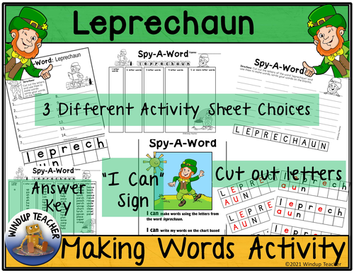 Leprechaun Word Activity | Word Work Center | Teaching Resources
