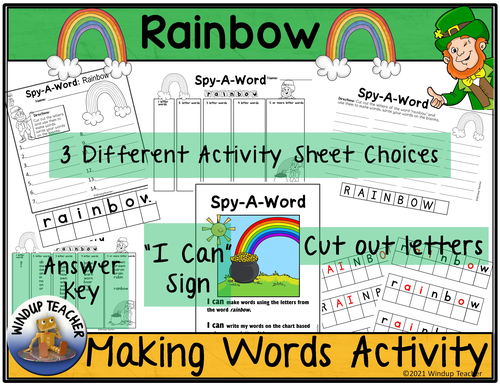 Rainbow Word Activity | Word Work Center | Teaching Resources