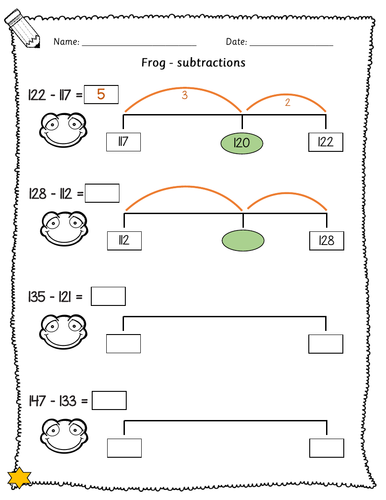 LKS2 Y3 Y4 frog subtractions - 3-digit numbers Maths differentiated ...