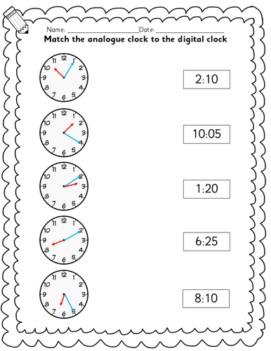 LKS2 Year 3 Year 4 Telling the time worksheets - maths nearest five ...