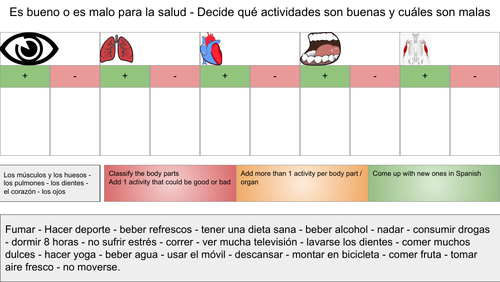 GCSE Spanish - La salud y los hábitos (Revision) | Teaching Resources