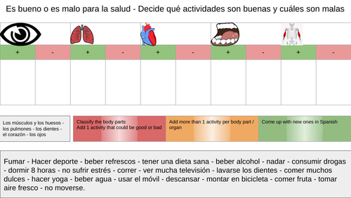 GCSE Spanish - La salud y los hábitos (Revision) | Teaching Resources