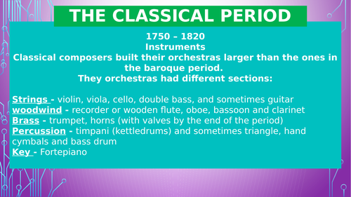 Ks2 Music session 9 The Classical Period | Teaching Resources