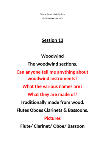 Ks2 Music session 13 Instruments in the orchestra - Woodwind | Teaching ...