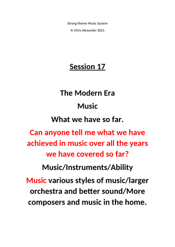 Ks2 Music session 17 The Modern Era- Advancement & Invention | Teaching ...