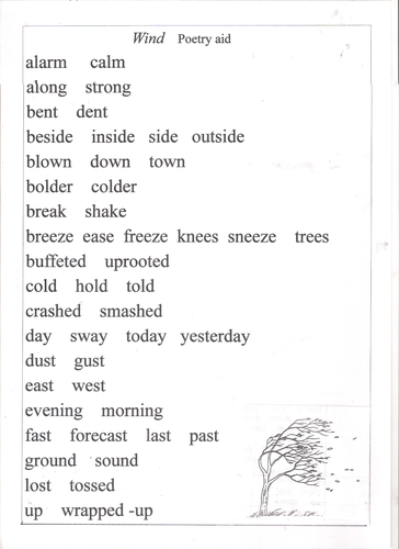 WIND Poetry Aid | Teaching Resources