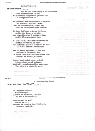 WIND Poetry Aid | Teaching Resources