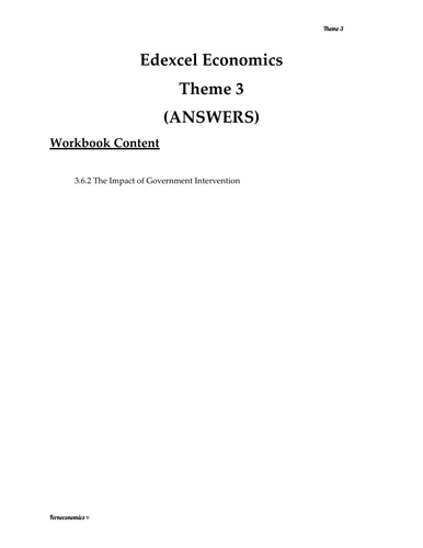 Edexcel Economics A Theme 3 Bundle | Teaching Resources