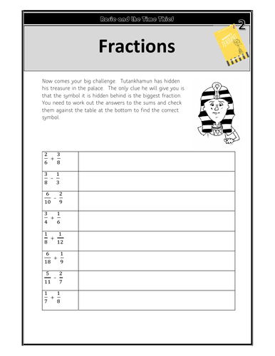 Fractions Worksheets for Rosie and the Time Thief | Teaching Resources
