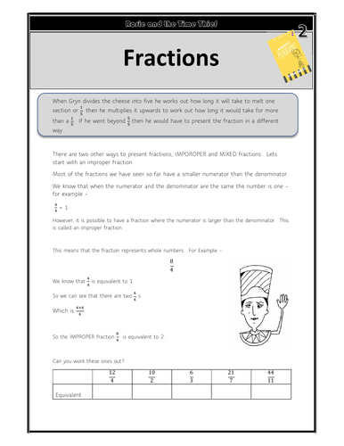 Fractions Worksheets for Rosie and the Time Thief | Teaching Resources