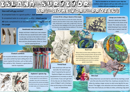 Art choice homework project inspired by Oceans for ages 10-15 ...