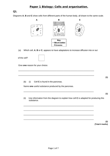 Cells Revision AQA GCSE 9-1 | Teaching Resources