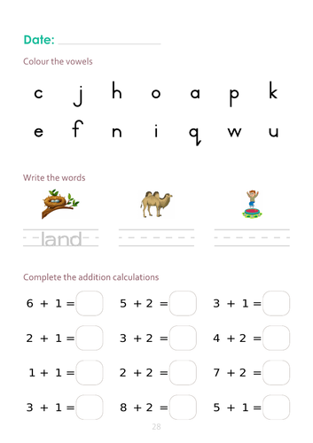 Grade 1 Spelling and Maths Workbook | Teaching Resources