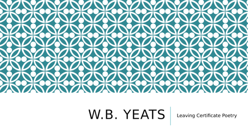W.B. Yeats | Teaching Resources