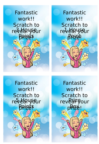 Bitmoji Reward Scratch Cards | Teaching Resources