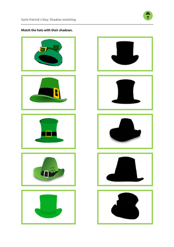 Saint Partick's Day: Shadow Matching | Teaching Resources