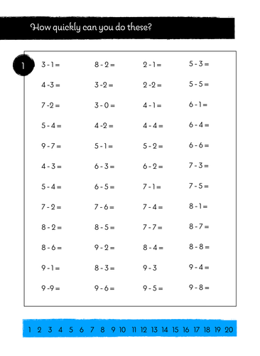 Subtraction Practice Questions With Answers | Teaching Resources