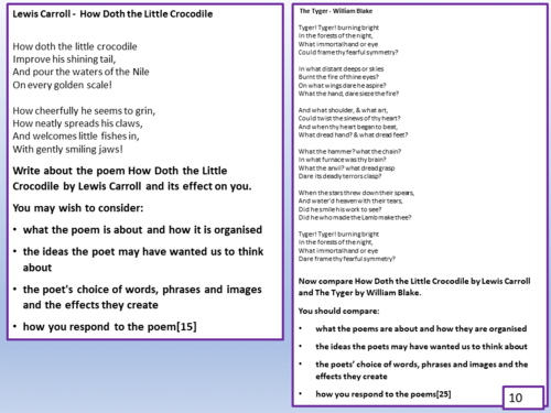 Eduqas Unseen Poetry Exam Practice | Teaching Resources