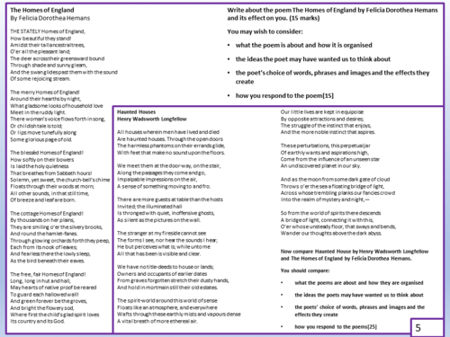 Eduqas Unseen Poetry Exam Practice | Teaching Resources