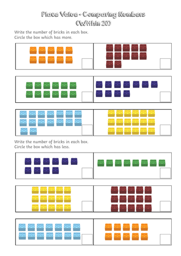 EY Place Value - Comparing Numbers Within 20 - Nursery / Reception ...