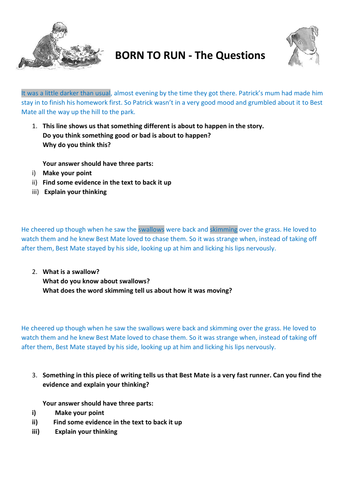KS2 Guided Reading Lesson 'Born to Run' | Teaching Resources