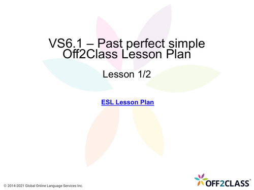 Verbs - Past Perfect Simple - An ESL/ELL Lesson Plan | Teaching Resources