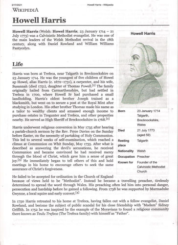 Howell Harris | Teaching Resources