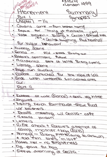 Atonement AQA A Level English Literature | Teaching Resources