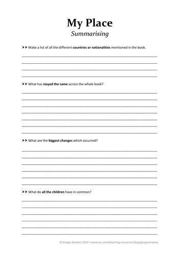 My Place (Wheatley/Rawlins) comprehensive resources (incl. Super Six ...