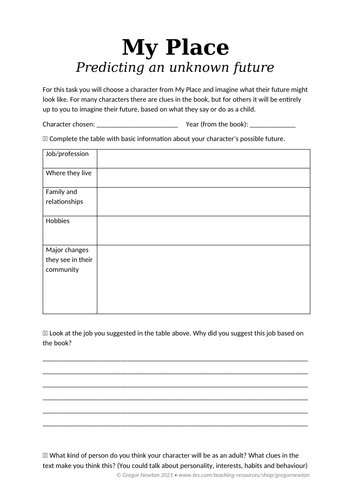 My Place (Wheatley/Rawlins) comprehensive resources (incl. Super Six ...