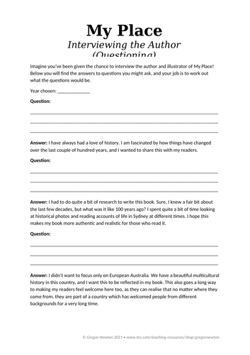 My Place (Wheatley/Rawlins) comprehensive resources (incl. Super Six ...