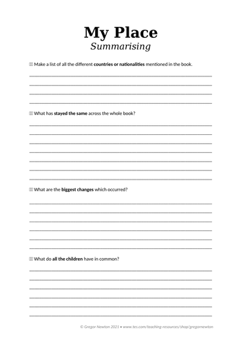 My Place (Wheatley/Rawlins) comprehensive resources (incl. Super Six ...