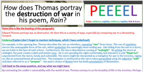 Rain by Edward Thomas - Lesson Activities, Quiz, Model Analysis - CIE ...