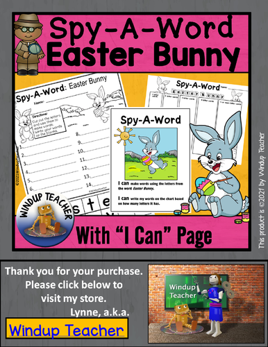 Easter Bunny Word Activity | Word Work Center | Teaching Resources