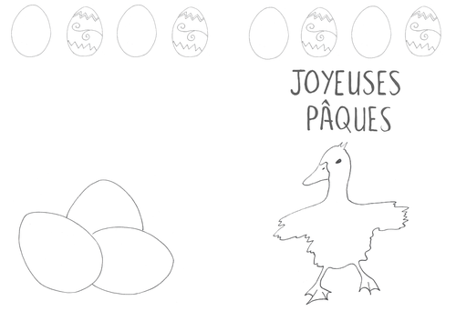 Easter around the world - Cards Colouring in - French Spanish English ...