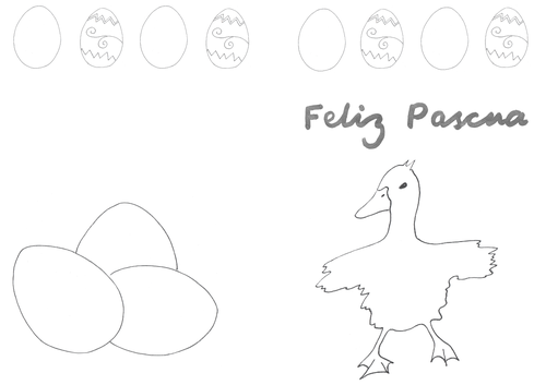 Easter around the world - Cards Colouring in - French Spanish English ...