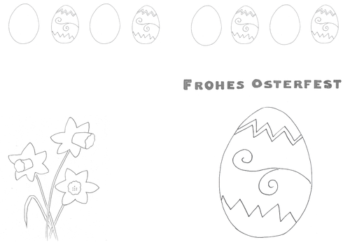 Easter around the world - Cards Colouring in - French Spanish English ...