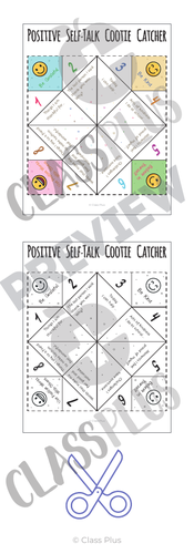 Positive Self-Talk Cootie Catcher with Emojis | Teaching Resources