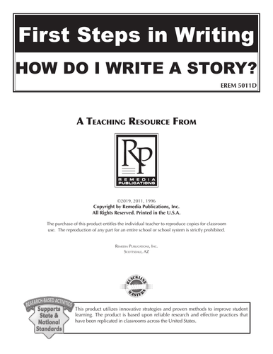 How Do I Write A Story? - First Steps in Writing (eBook) | Teaching ...