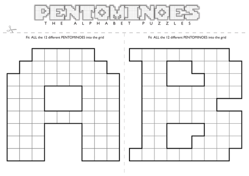 PENTOMINOES ALPHABET PUZZLES | Teaching Resources