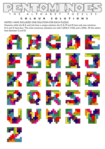 PENTOMINOES ALPHABET PUZZLES | Teaching Resources