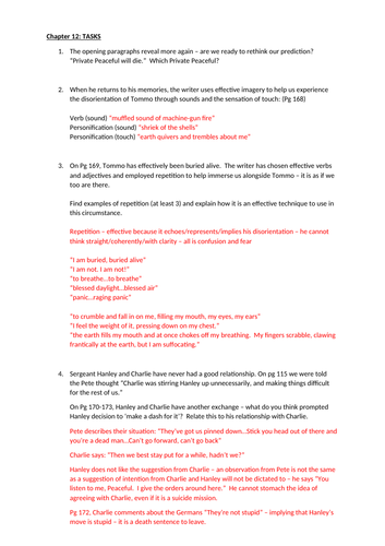 "Private Peaceful" Complete Unit | Teaching Resources