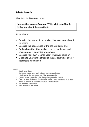"Private Peaceful" Complete Unit | Teaching Resources